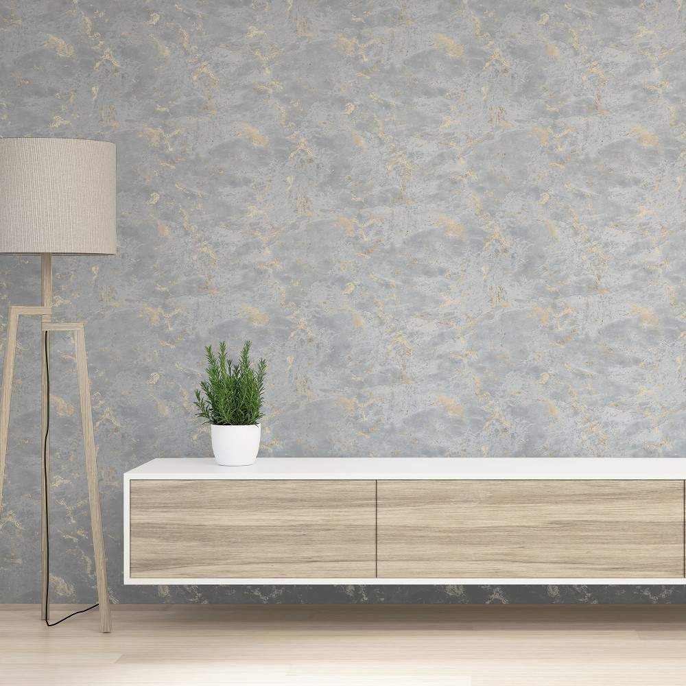 Grey & gold wallpaper store